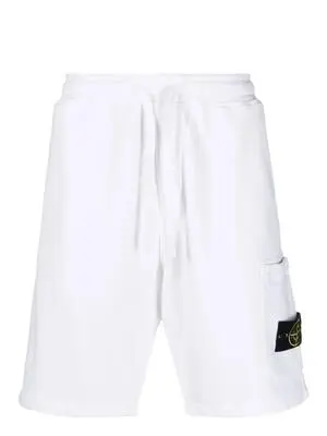 Stone Island Bermuda Shorts With Logo - White