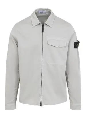 Stone Island Cotton Satin Shirt - Grey