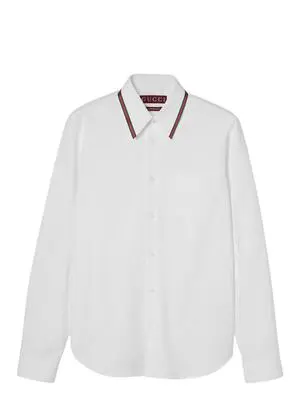 Gucci Oxford Shirt With Web Tape - White