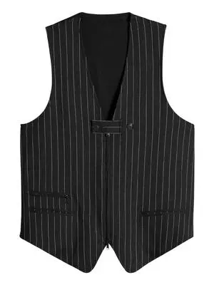 Y3 Pinstriped Tailored Waistcoat - Black