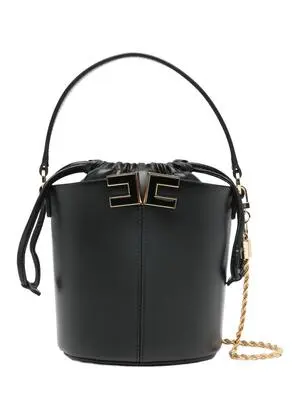 Elisabetta Franchi Drawstring Bucket Bag - Black