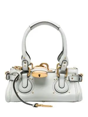 Chloé Paddington Leather Shoulder Bag - Sky Blue