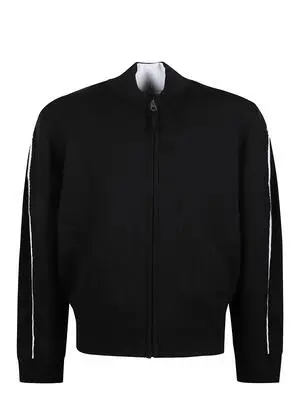 Givenchy Striped Zip-up Cardigan - Black