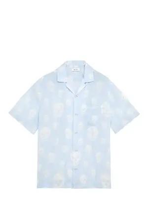 Alexander McQueen Skull Print Shirt - Sky Blue