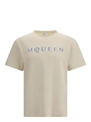 Alexander McQueen T-shirt With Logo - Beige