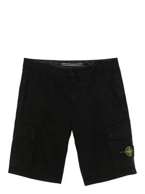 Stone Island Bermuda Shorts With Logo - Black