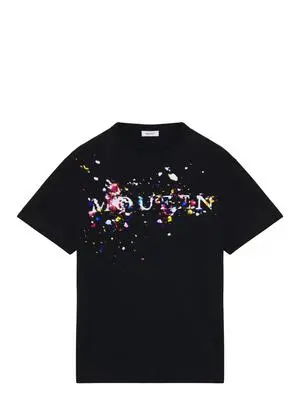 Alexander McQueen T-shirt With Print On The Front - Black