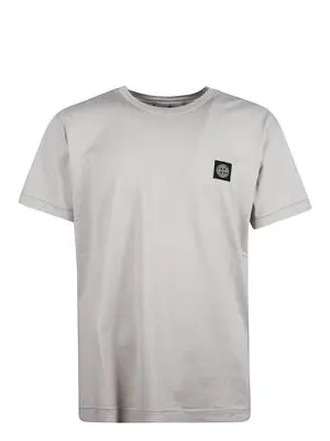 Stone Island Logo Cotton T-shirt - Grey