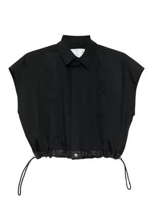 Sacai Logo-embroidered Shirt - Black