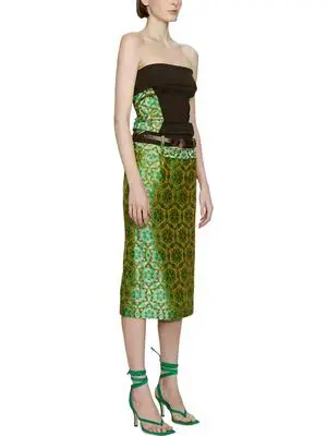 Christopher Esber Palmira Printed Midi Skirt - Green