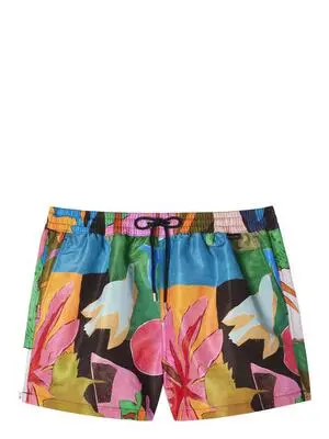 Paul Smith River Collage' Print Swim Shorts - Pink
