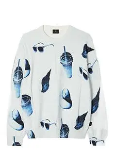 Paul Smith Printed Cotton Sweater - Grey