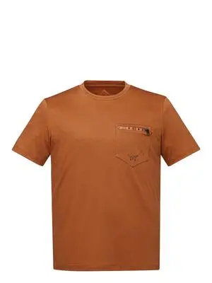 Mcm Silket Logo T-shirt With Zip Pocket - Cognac