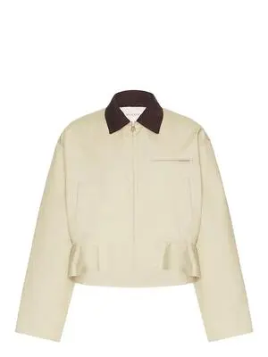 JW Anderson Curved Hem High Neck Jacket - Cream