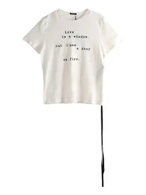 ANN DEMEULEMEESTER Love Is A Window Print Baptist T-shirt - Cream