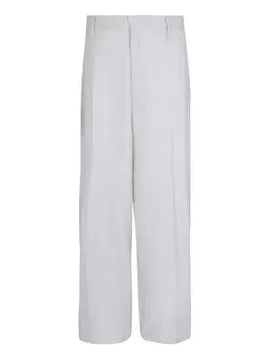 Givenchy Extra Wide Leg Wool Trousers - White