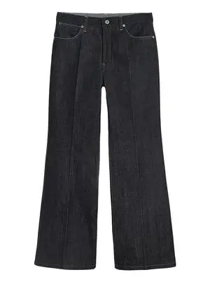 JIL SANDER Leather Detail Jeans - Blue