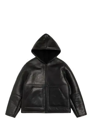 StÜssy Shearling Hooded Jacket - Black