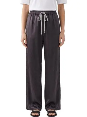 Rick Owens Wide Leg Drawstring Trousers - Grey 1