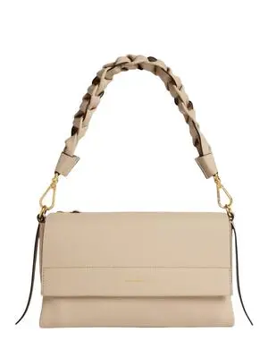 COCCINELLE Braided Handle Shoulder Bag - Beige