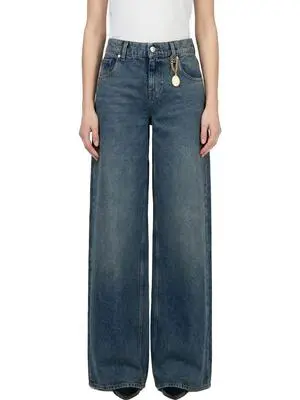 Stella McCartney Wide Leg Jeans With Charm Detail - Blue