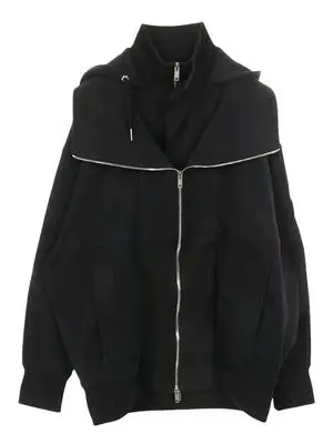 Givenchy Layered Zip-up Hooded Jacket - Black