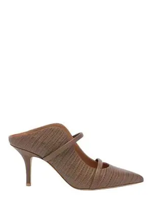 MALONE SOULIERS Maureen Embossed 70mm Leather Mules - Brown