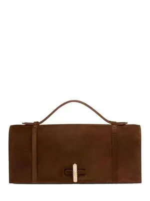 MALONE SOULIERS Crosta Handle Clutch - Brown