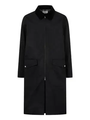 STUDIO TOMBOY Corduroy-collar Coat - Black