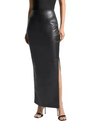 Manière De Voir Faux-leather Maxi Skirt - Black