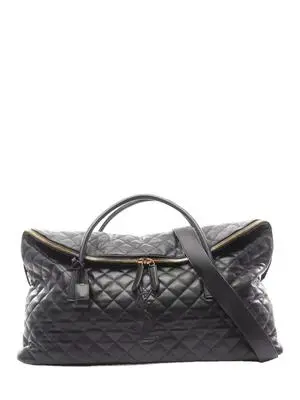 Saint Laurent 2010s Giant Quilted Leather Boston Tote - Black