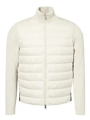 Moncler Contrast-knit Shell-down Cardigan - Ivory