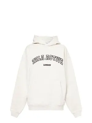 TALA Logo-appliquéd Oversized Cotton-blend Hoody - Oat Marl