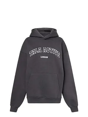 TALA Logo-appliqued Oversized Cotton-blend Hoody - Vintage Black