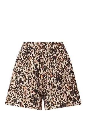 Agua Bendita Leopard-print Cotton Shorts - Multicolor
