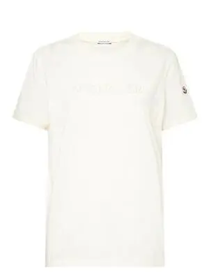 Moncler Logo-embroidered Cotton T-shirt - White