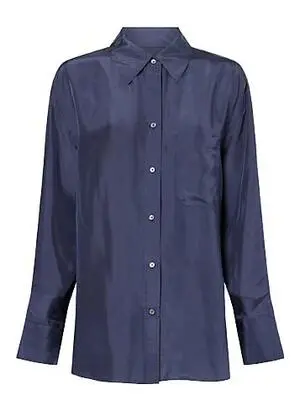 TWP Oversized Silk Shirt - Midnight