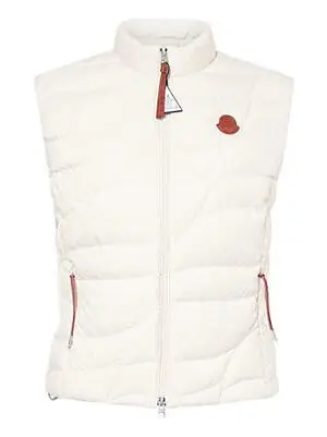 Moncler Brand-badge Shell-down Gilet - Light Beige