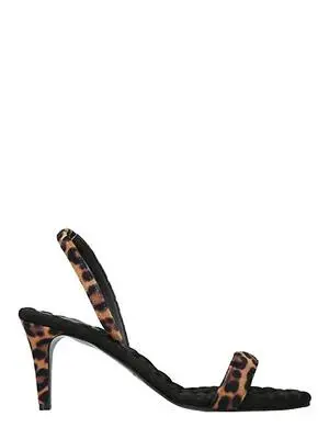 Aera Claudia 70 Leopard Velvet Slingback Sandals - Black