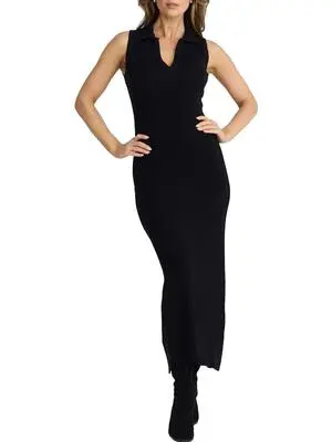BRAVE+TRUE Mimi Ribbed Maxi Sweater Dress - Black