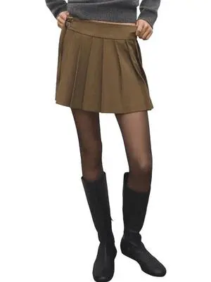 Mango Brittany Pleated Miniskirt - Brown