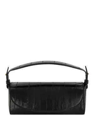 Vince Mini Sabrina Embossed Leather Top Handle Bag - Black