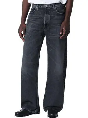 AGOLDE Dark Washed Afton Jeans - Black