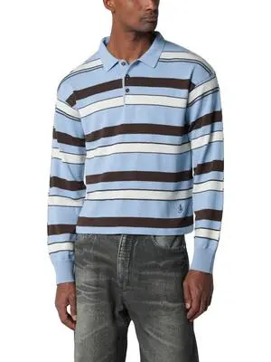 JW Anderson Light Striped Cotton-blend Polo - Blue