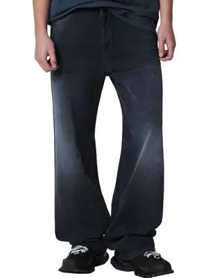 Balenciaga Wide-leg Washed-effect Jeans - Blue