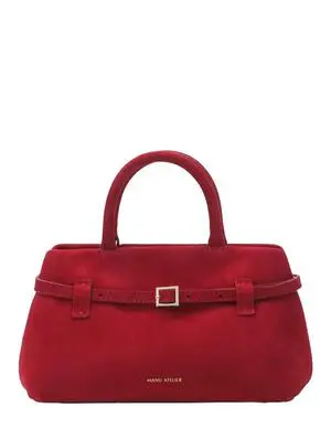 Manu Atelier Le Cambon 25 Suede Bag - Red