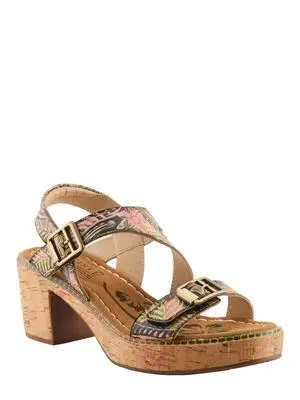 SPRING STEP SHOES Jess Platform Sandal - Navy Multi