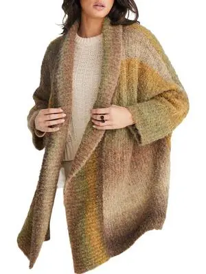TALISMAN THE LABEL Amara Open Front Cardigan Olive Multi
