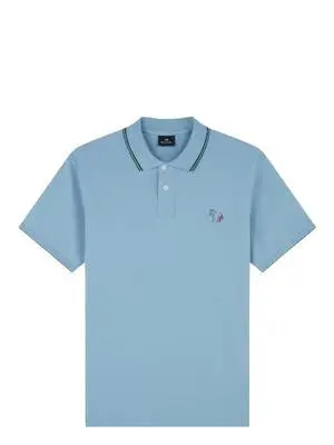 Paul Smith Regular Fit Tipped Cotton Piqué Polo - Blue