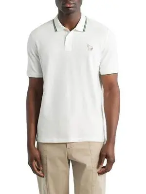Paul Smith Regular Fit Tipped Cotton Piqué Polo - Off White